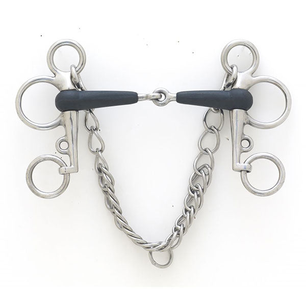 Centaur Eco Pure Stainless Steel Jointed Rubber Tom Thumb Pelham Bit ...